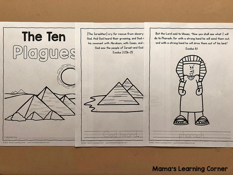 The Ten Plagues Bible Coloring Pages - Etsy