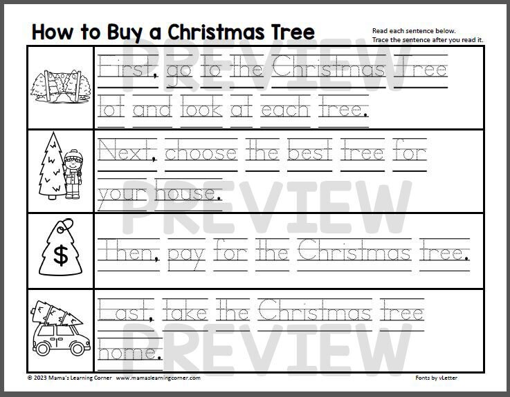 How to Buy a Christmas Tree Sequencing Activities - Etsy