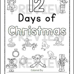 12 Days of Christmas Coloring Pages - Etsy