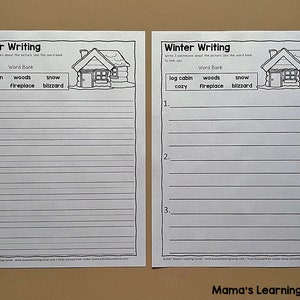 Winter Writing Sentences Worksheets - Etsy