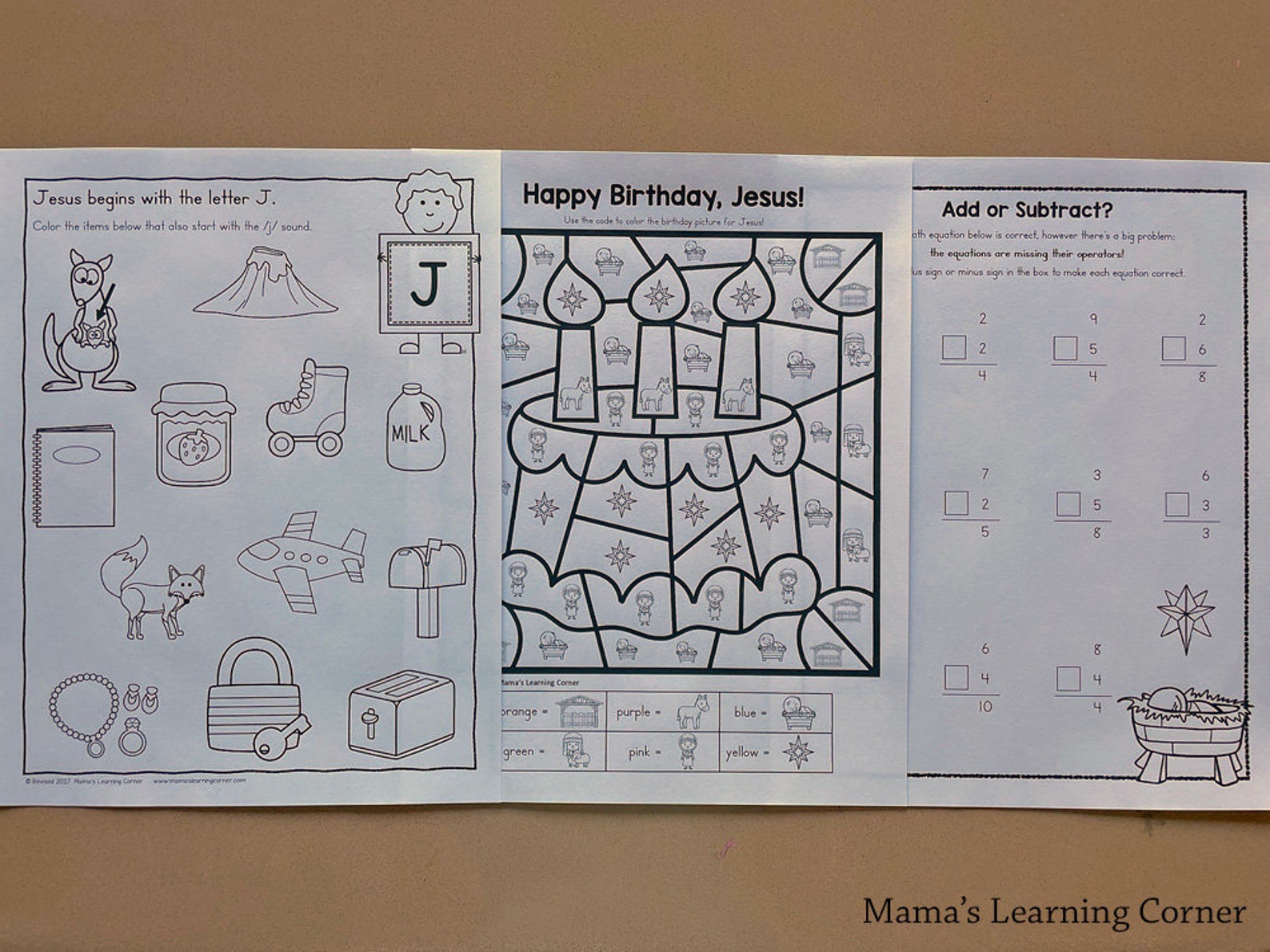 Nativity Birth of Jesus Worksheets for Kindergarten and 1st Grade - Etsy