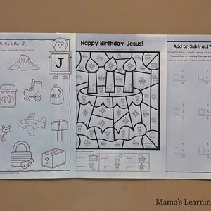 Nativity Birth of Jesus Worksheets for Kindergarten and 1st Grade - Etsy