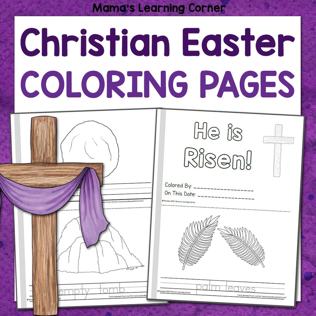 Christian Easter Coloring Pages Booklet - Etsy