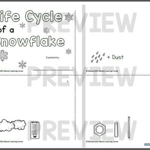 Snowflake Life Cycle Booklet and Worksheet - Etsy