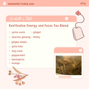 Revitealize Energy and Focus Tea Blend Mental Clarity Herbal Tea - Etsy