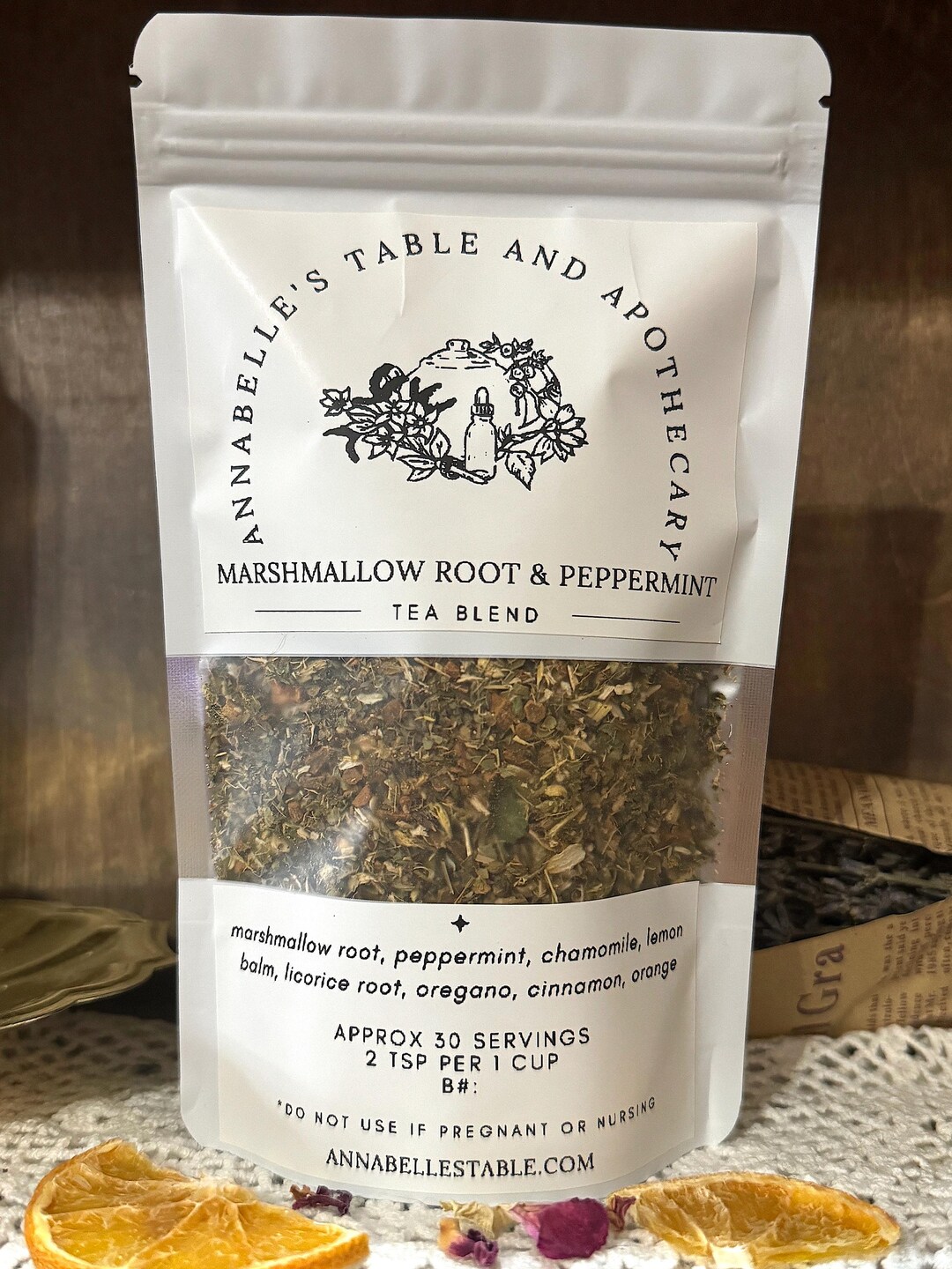 Marshmallow Root & Peppermint Winter Tea Organic Herbal Tea Blend - Etsy