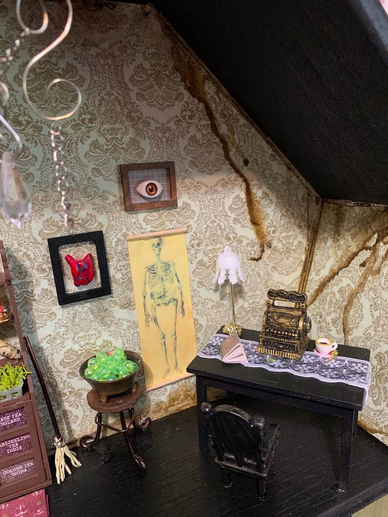 Handmade Miniature Coffin Shaped Shelf Oddities Art Display Halloween ...