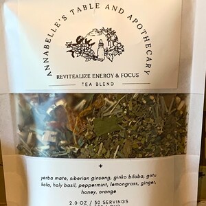 Revitealize Energy and Focus Tea Blend Mental Clarity Herbal Tea - Etsy