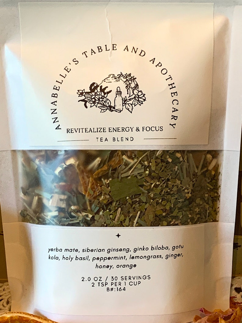 Revitealize Energy and Focus Tea Blend Mental Clarity Herbal Tea - Etsy