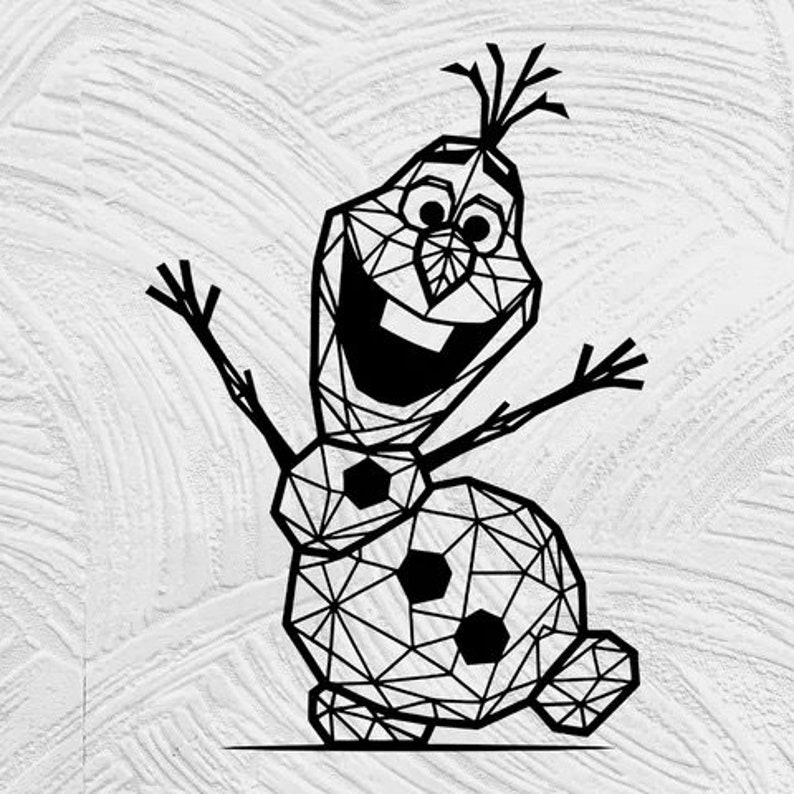 Olaf Low Poly Line Art STL - Etsy