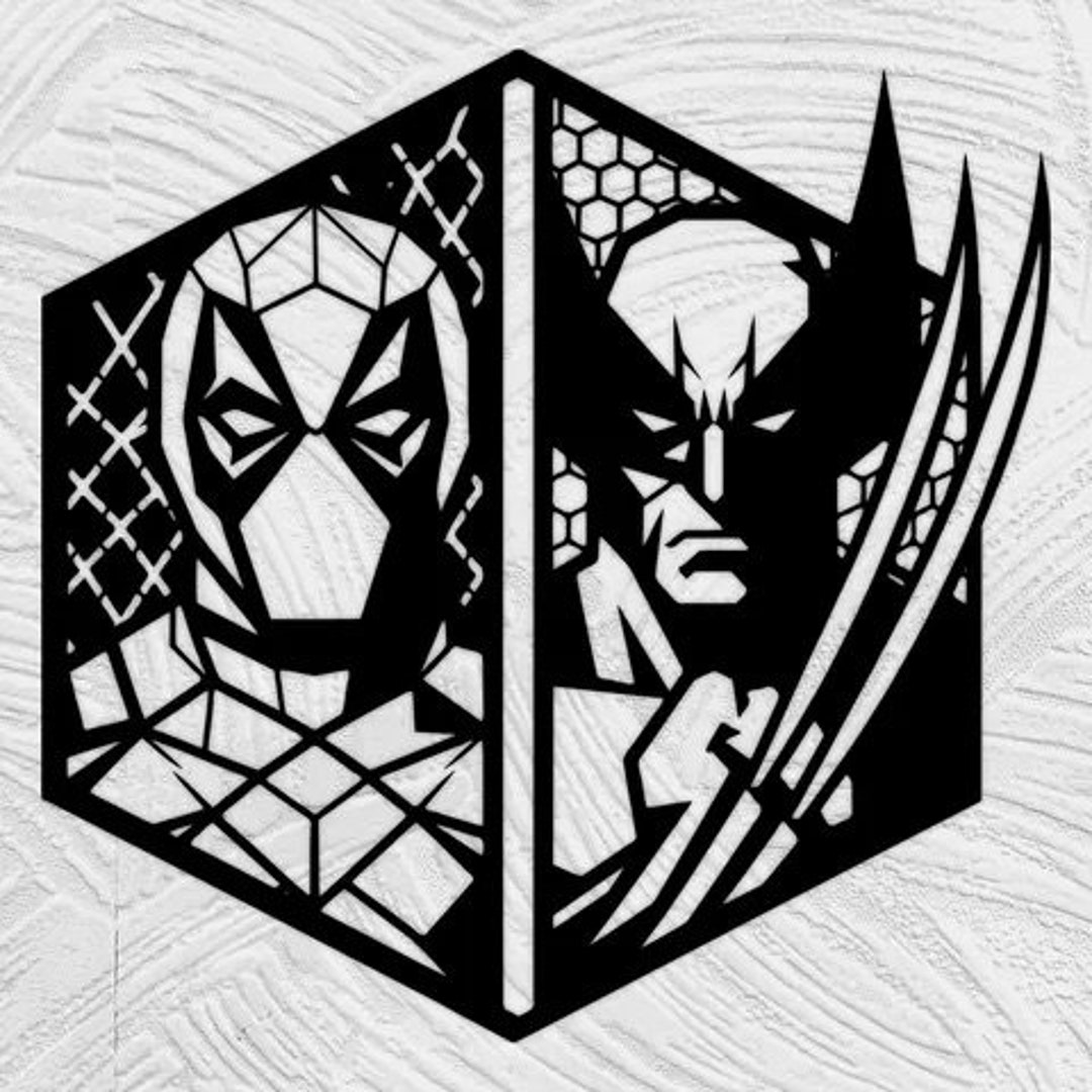 Deadpool & Wolverine Line Art STL - Etsy