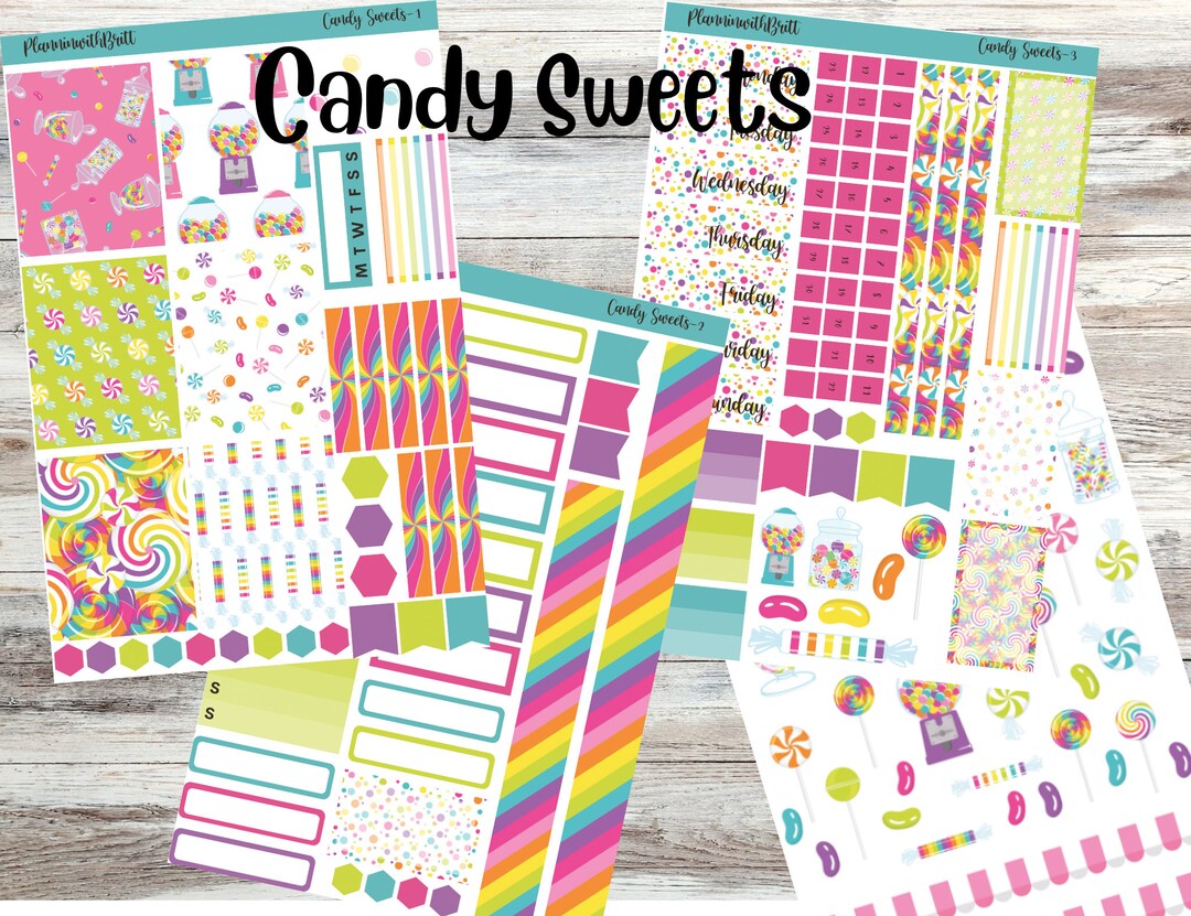 Candy Sweets Weekly Planner Sticker Kit for Erin Condren, Makselife ...
