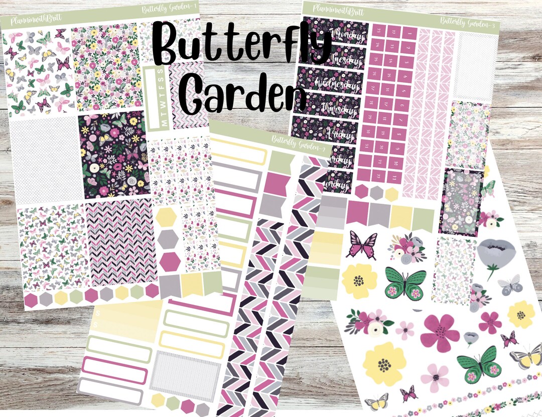 Butterfly Garden Weekly Planner Sticker Kit for Erin Condren, Makselife ...