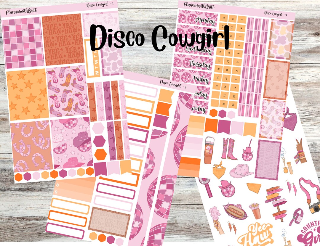 Disco Cowgirl Weekly Planner Sticker Kit for Erin Condren, Makselife ...