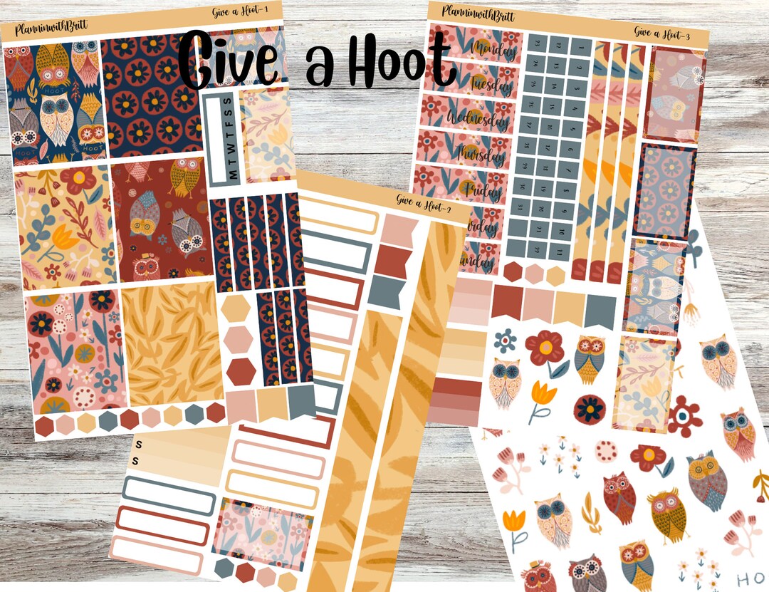 Give a Hoot Weekly Planner Sticker Kit for Erin Condren, Makselife ...