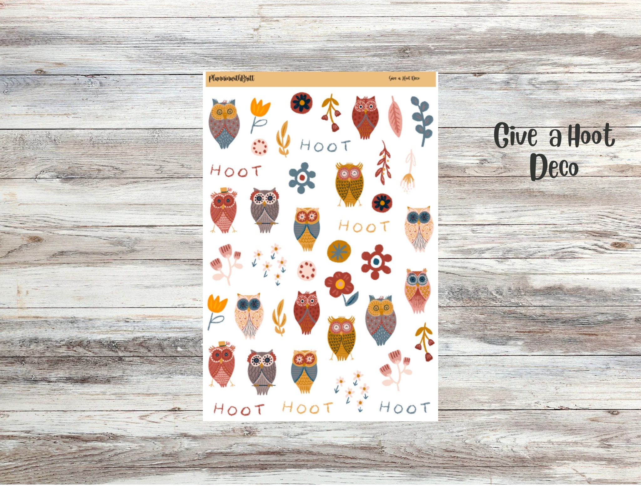 Give a Hoot Weekly Planner Sticker Kit for Erin Condren - Etsy