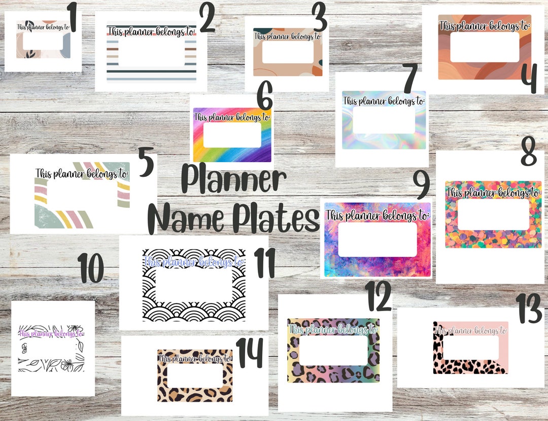 Planner Name Plate Stickers - Etsy