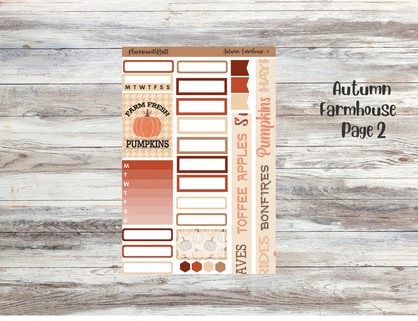 Autumn Farmhouse Weekly Planner Sticker Kit for Erin Condren, Makselife ...