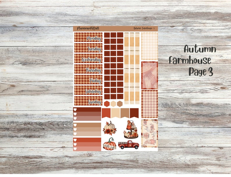Autumn Farmhouse Weekly Planner Sticker Kit for Erin Condren, Makselife ...