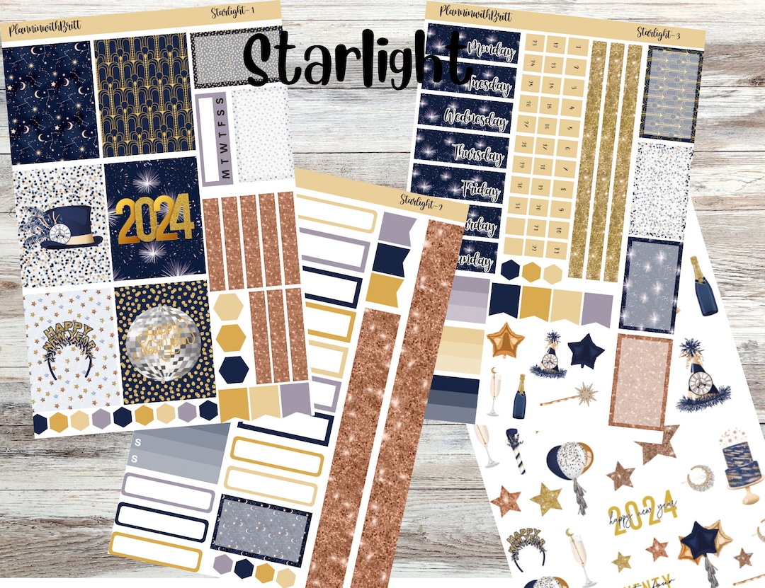 Starlight Weekly Planner Sticker Kit for Erin Condren, Makselife, Plum ...
