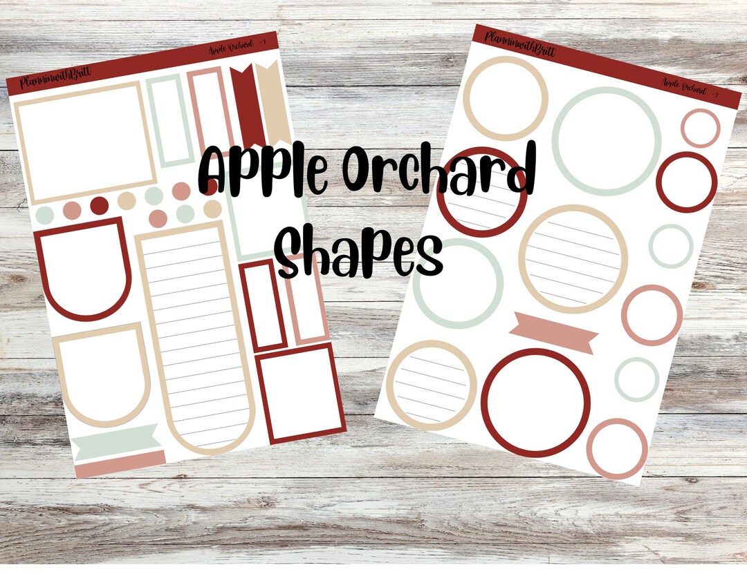 Apple Orchard Colorful Shapes for Erin Condren, Makselife, Plum Paper ...