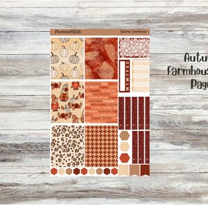 Autumn Farmhouse Weekly Planner Sticker Kit for Erin Condren, Makselife ...