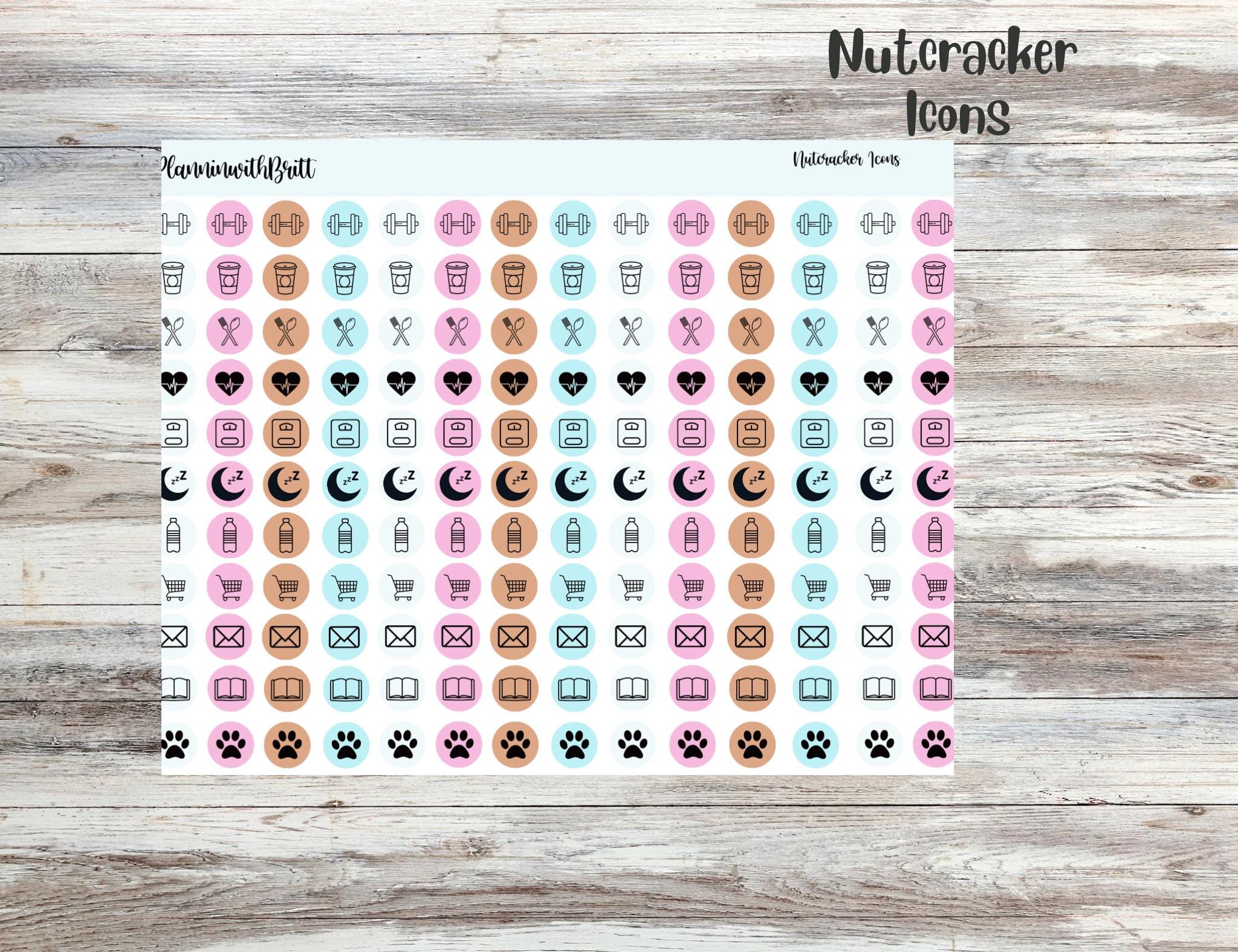 Nutcracker Icons Sheet, for Erin Condren, Happy Planner, Makselife ...
