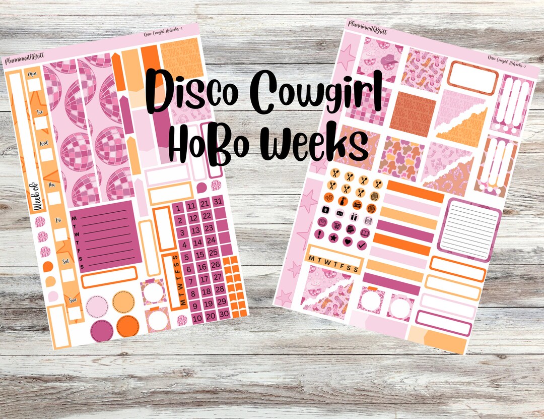 Disco Cowgirl Hobo Weeks Planner Sticker Kit - Etsy