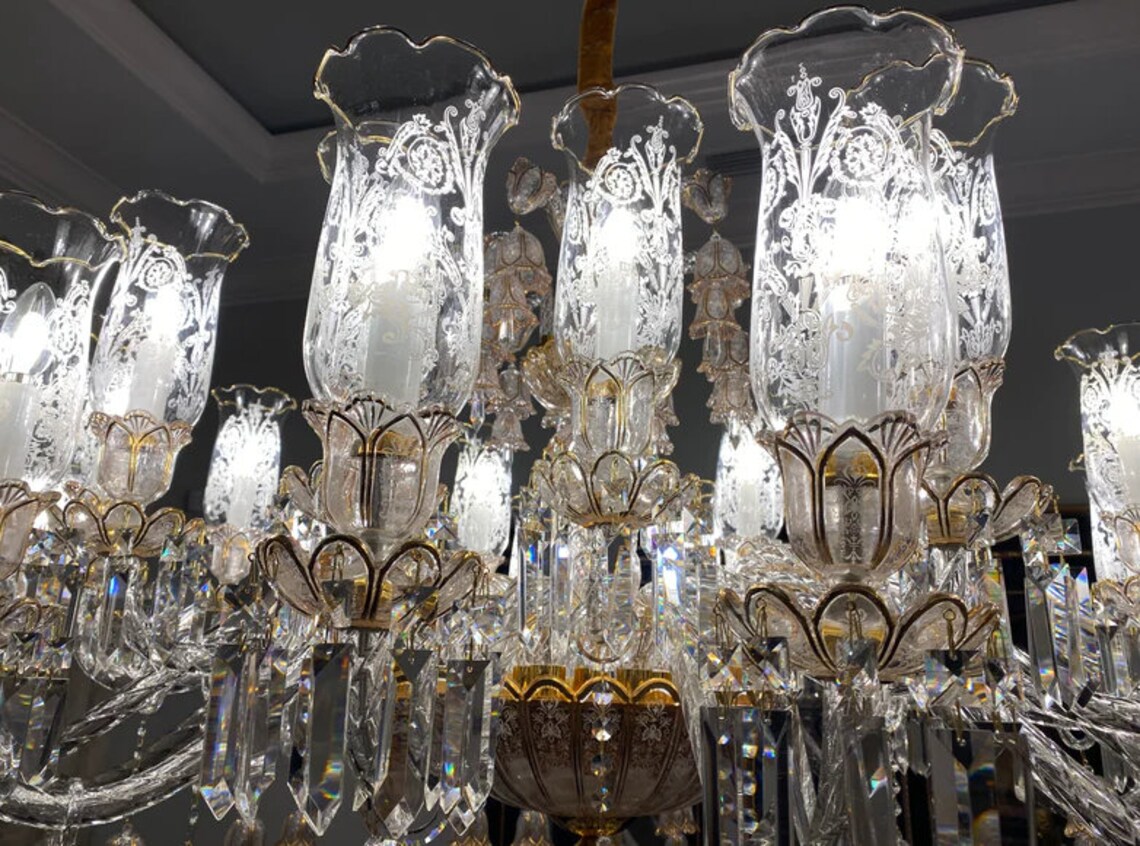 24 Light Oval Linear Marbella Garnier Crystal Chandelier - Etsy