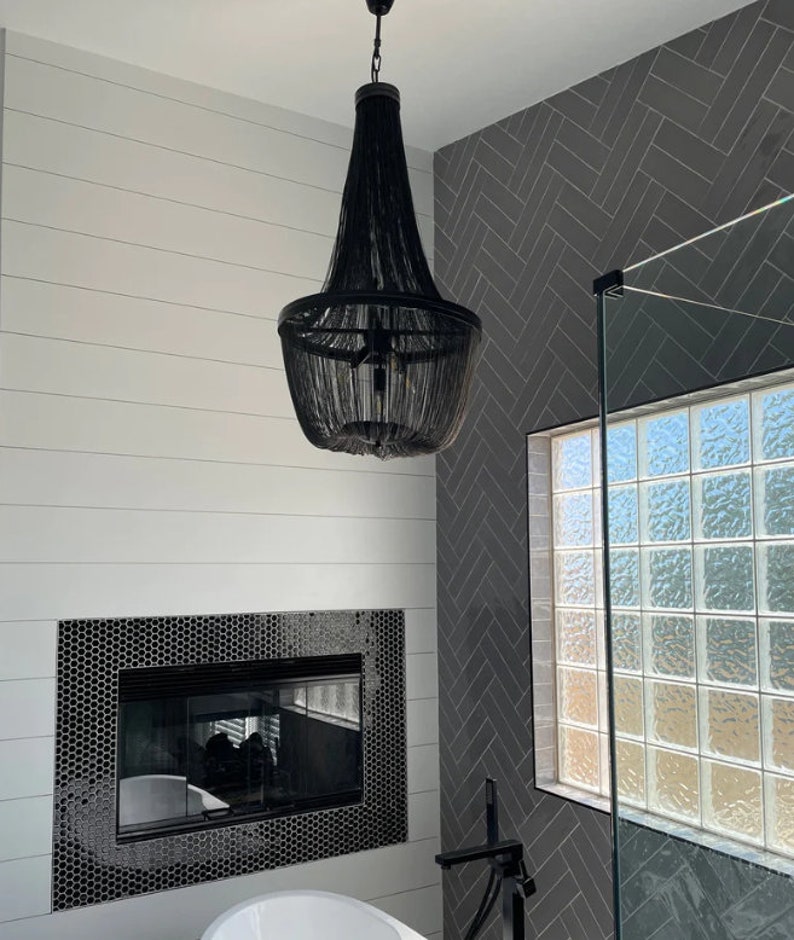 Black Empire Chainmail Chandelier - Etsy