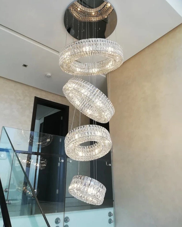 Mia Round Crystal Multi-ring Chandelier - Etsy