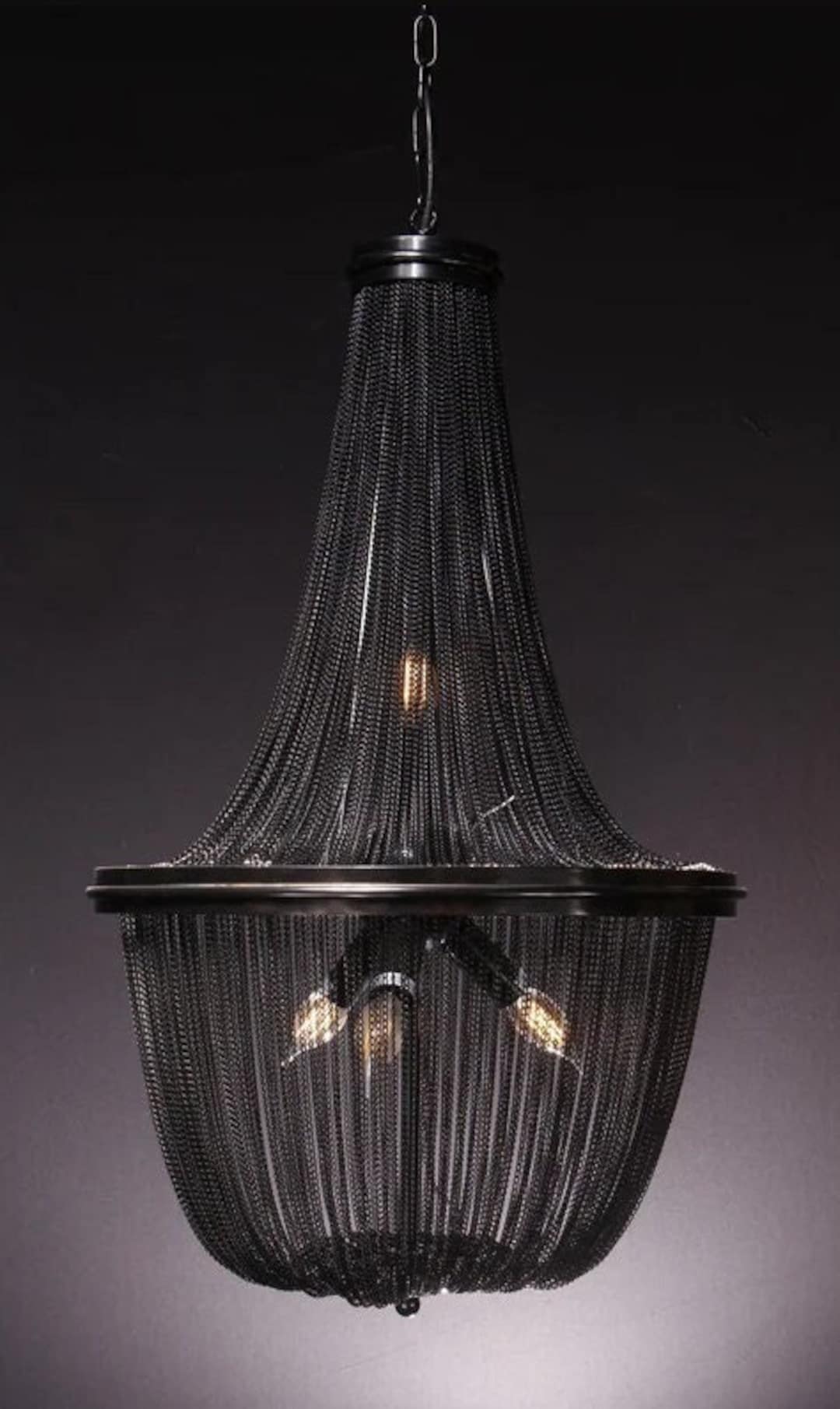Black Empire Chainmail Chandelier - Etsy