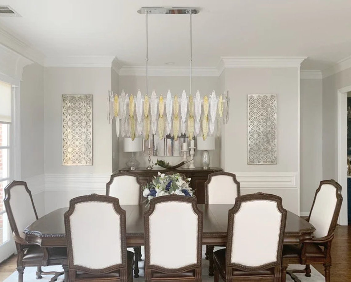 Alba 2-tier Linear Oval Glass Chandelier - Etsy