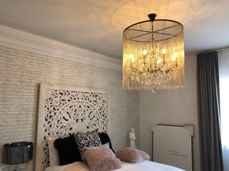 Vaile Chain Link Curtain Crystal Crystal Chandelier - Etsy
