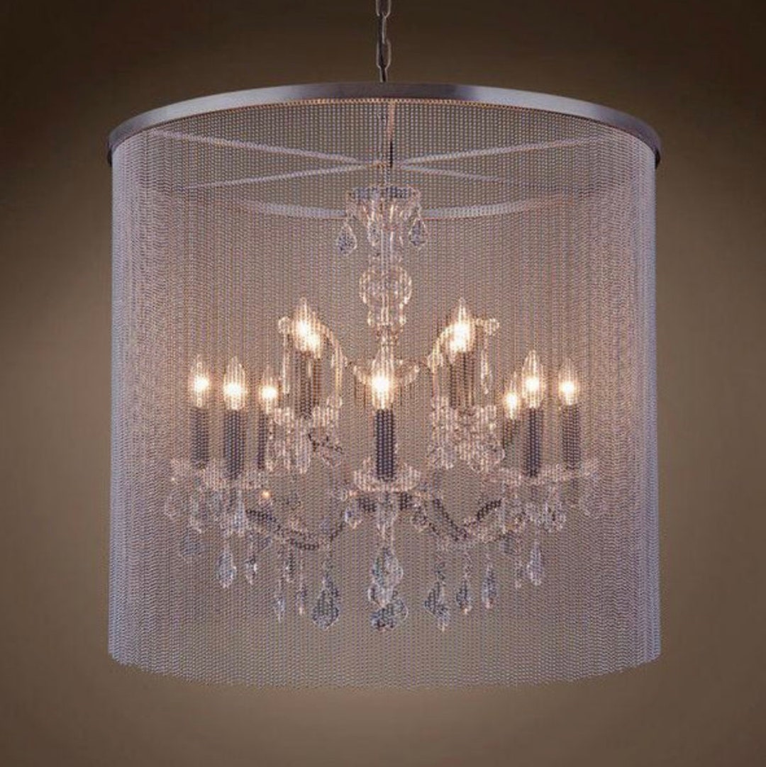 Vaile Chain Link Curtain Crystal Crystal Chandelier - Etsy