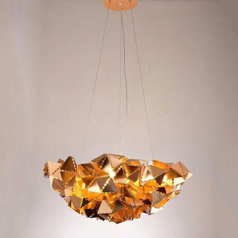 Origami Round Metal Chandelier - Etsy