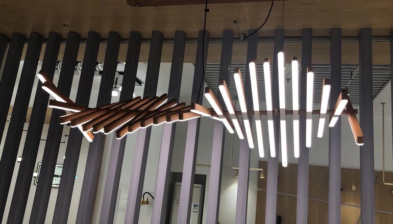 Remy Wood Spiral LED Chandelier - Etsy