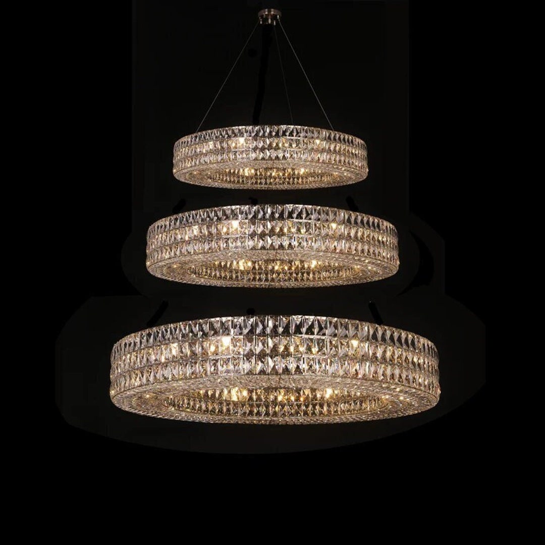 Mia Round Crystal Multi-ring Chandelier - Etsy