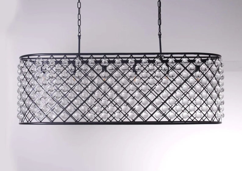 Teardrop Grid Rectangular 10-light Crystal Chandelier - Etsy