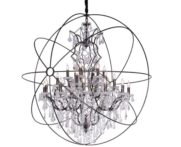 MN Iron Orb Crystal Chandelier - Etsy