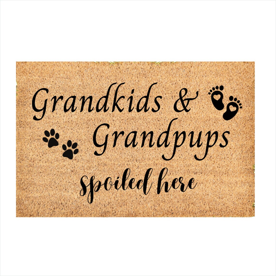 Grandkids and Grandpups Spoiled Here Doormat for Grandma Welcome Mat ...
