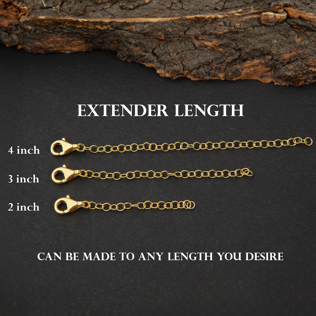 14K Solid Gold Necklace Extender, Bracelet Extender, Chain Extender for ...