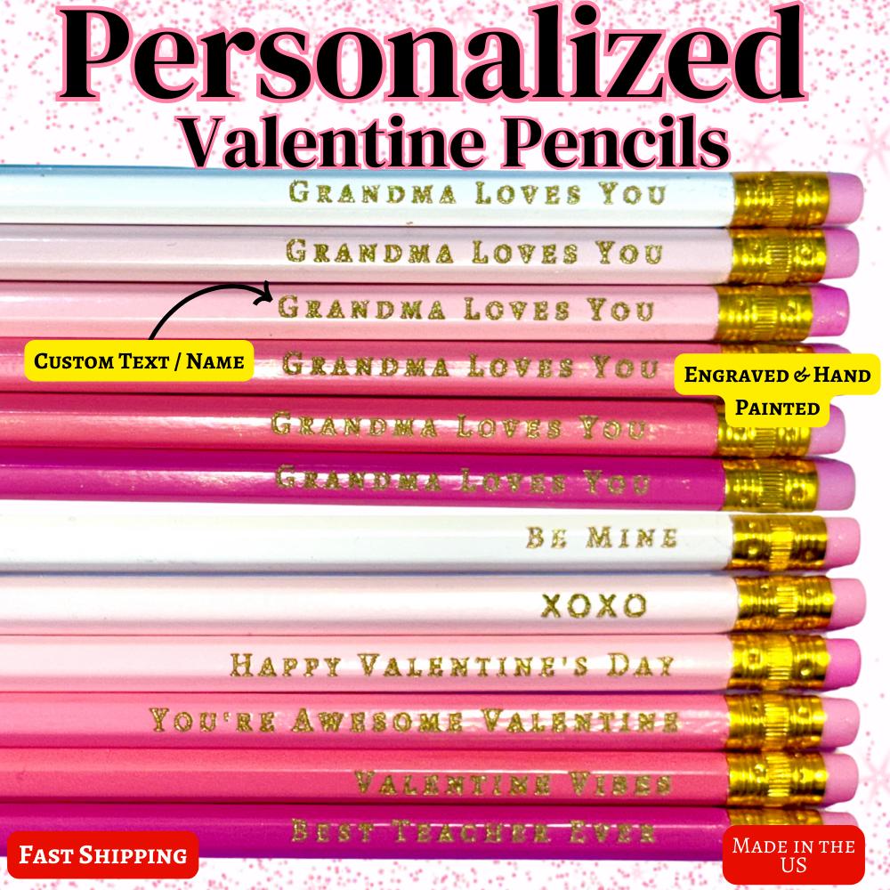 Personalized Valentine Pencils|custom Classroom Valentine Favors ...