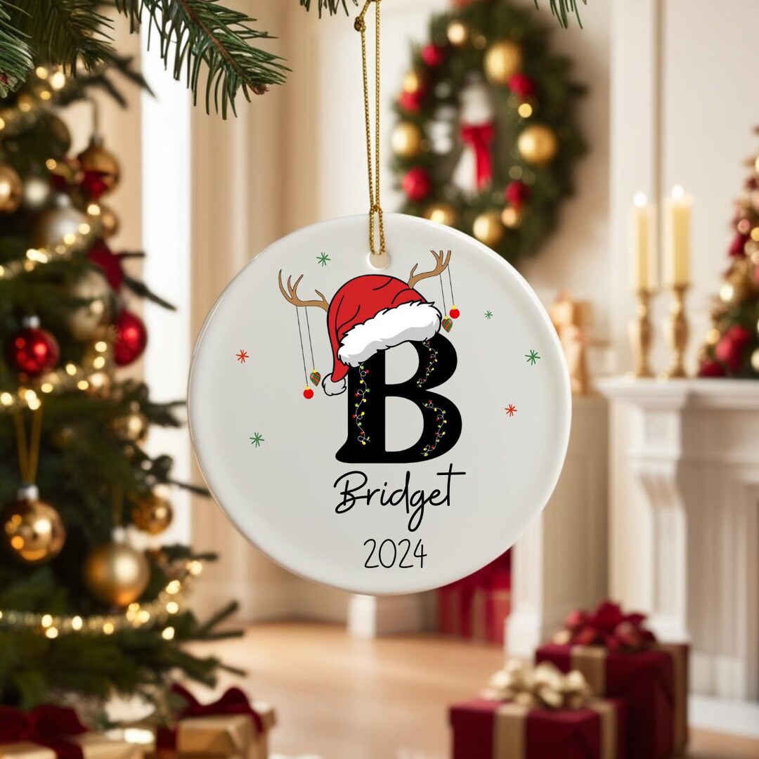 Letter Name Ornament, Custom Initial Ornament, Personalized Christmas ...