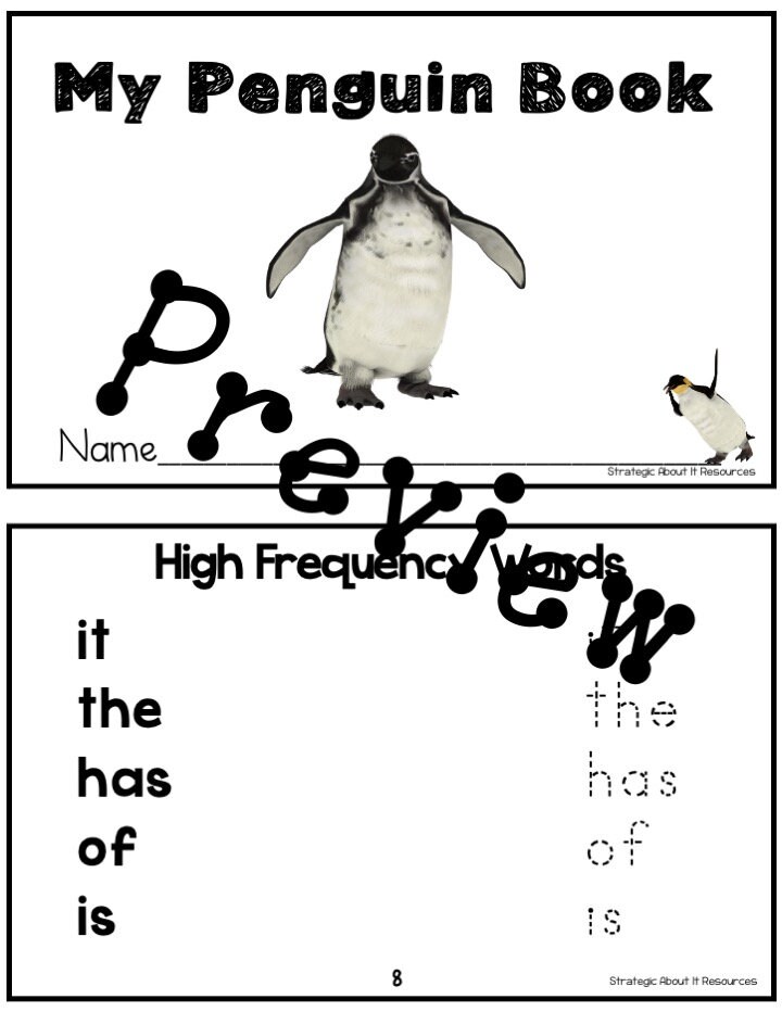 Penguin Unit Kinder Informational Text Guided Readers Fluency Builders Labeling Geography Flash ...