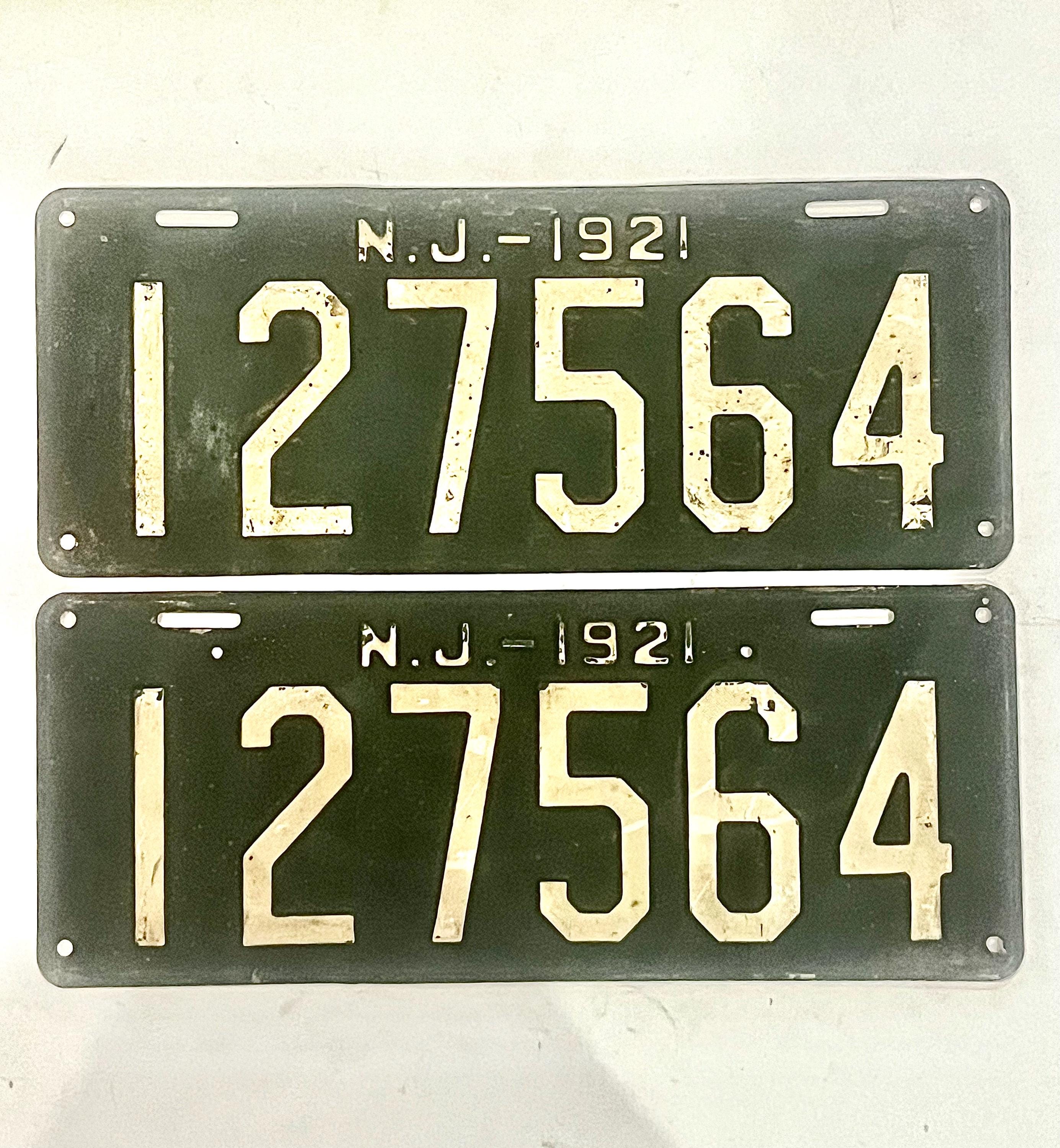 RARE 1921 Matching Pair of NJ License Plates - Etsy