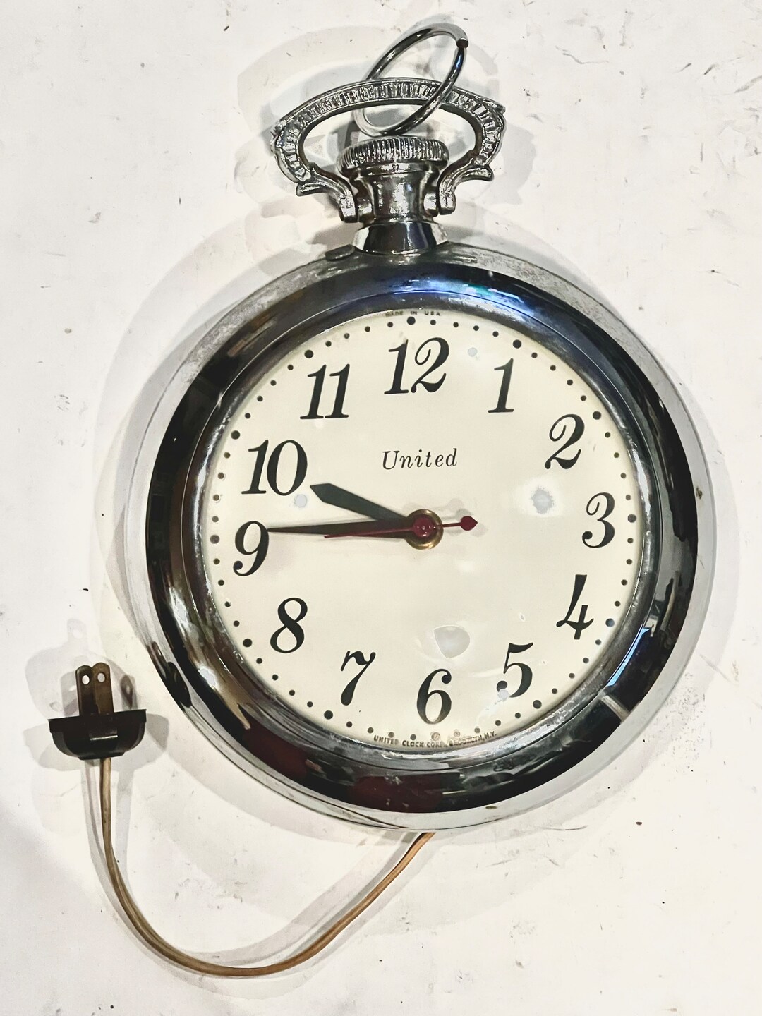 VINTAGE WORKING United Clock Corp. Pocket Watch Clock Model # 370 - Etsy