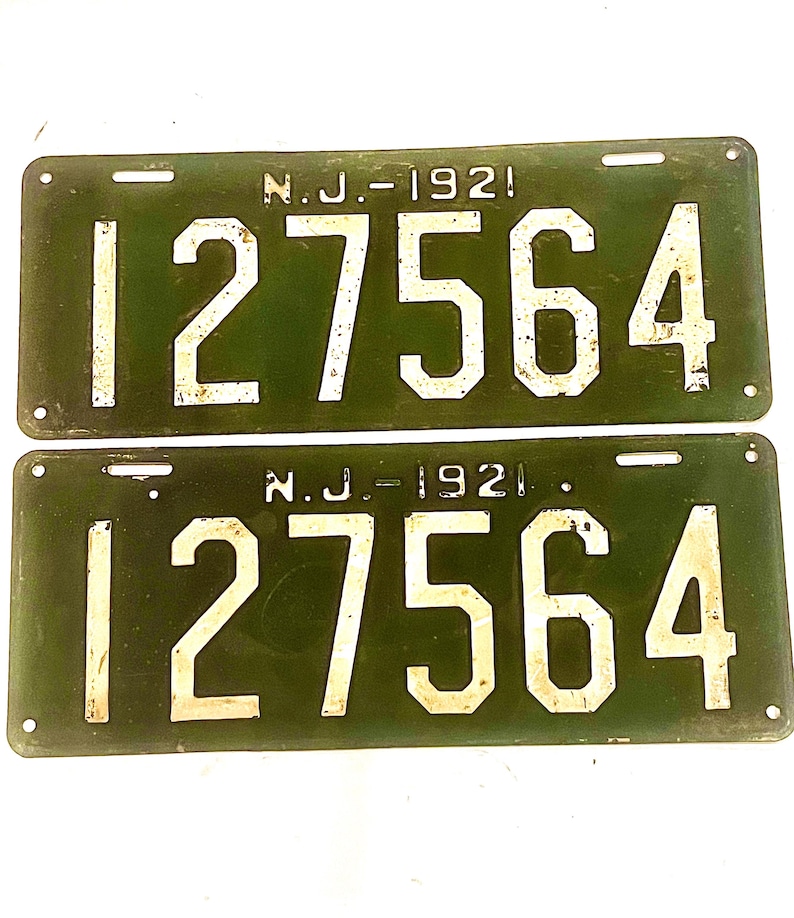 RARE 1921 Matching Pair of NJ License Plates - Etsy
