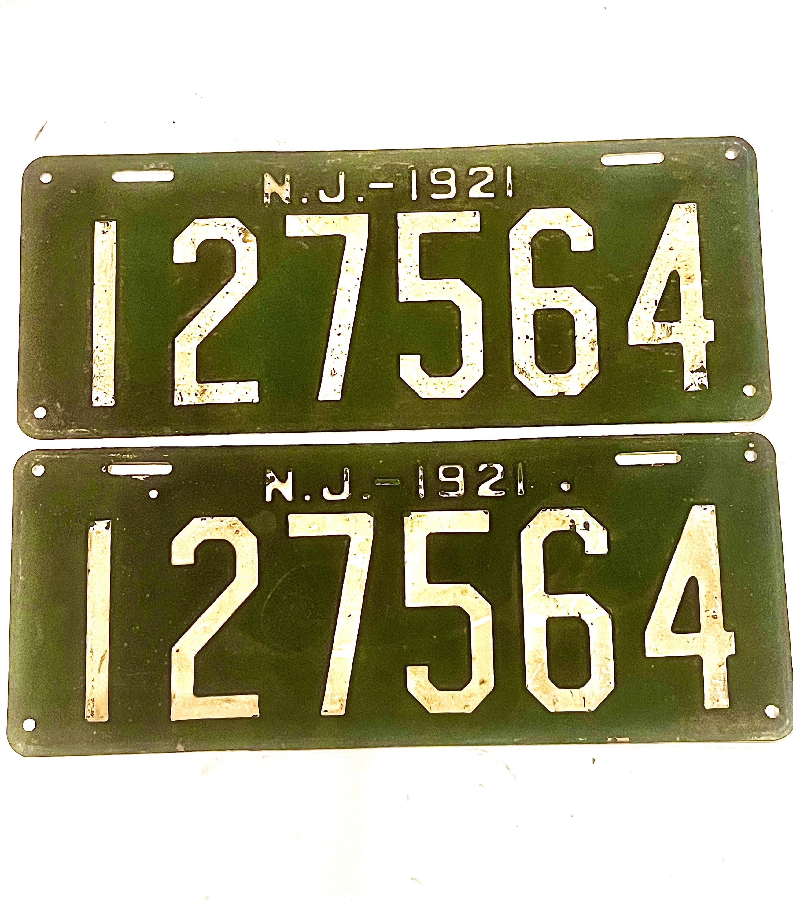 RARE 1921 Matching Pair of NJ License Plates - Etsy