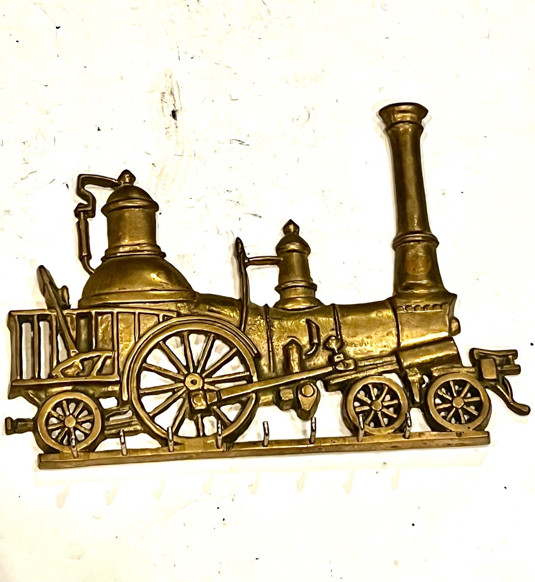 Vintage Solid Brass Steam Locomotive Key Rack - Etsy